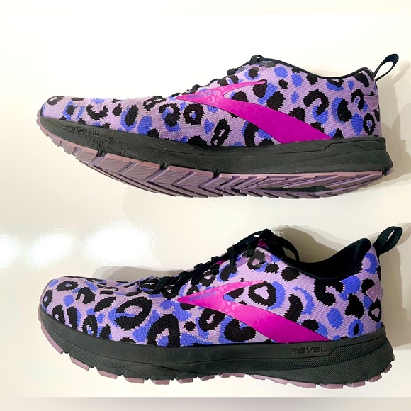 Brooks | Shoes | Brooks Purple Leopard Revel 5 Running Shoes Sneakers 9 ...